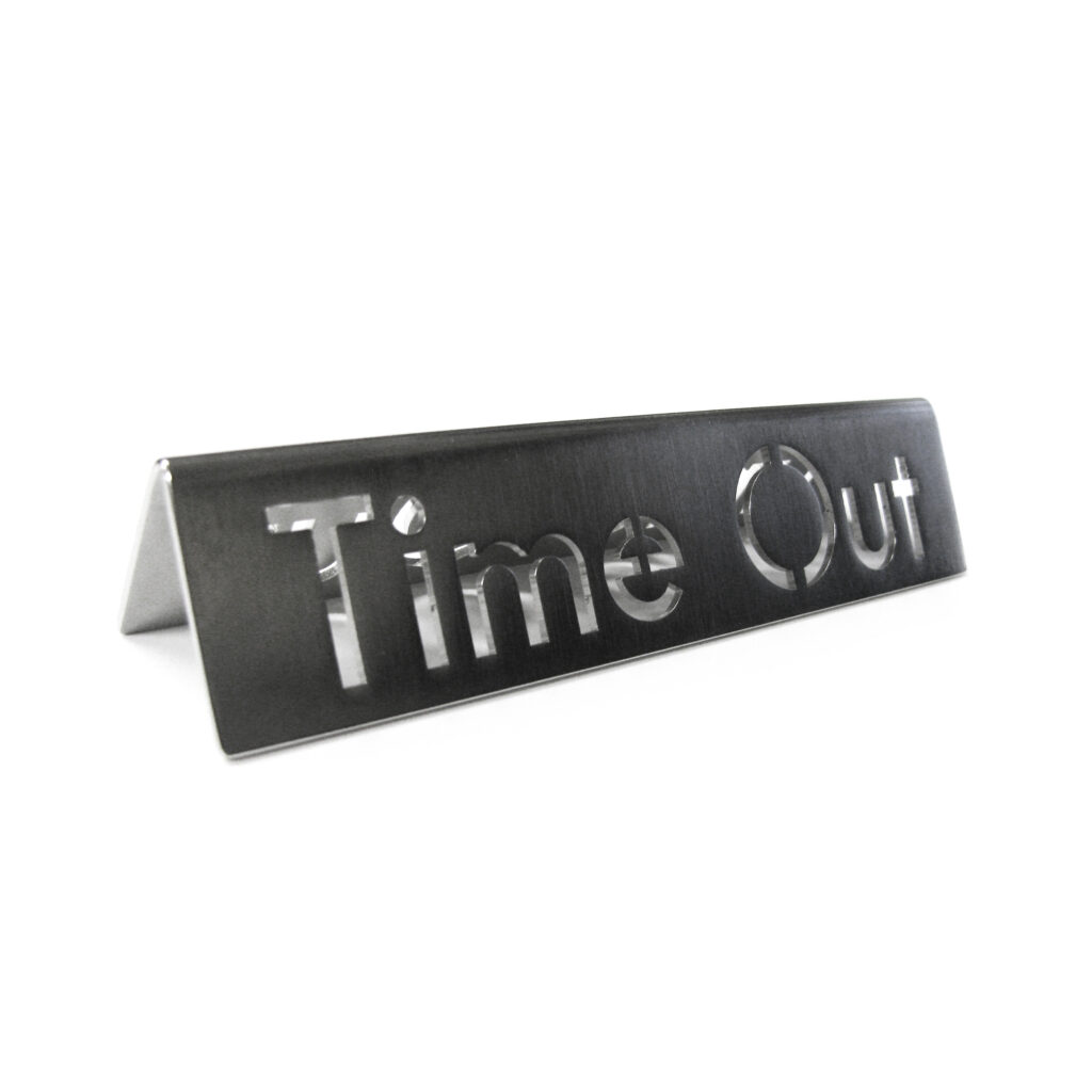 Labeling and Signage - Stainless Steel Time Out Sign - Healthmark ...